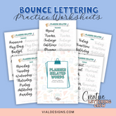 Bounce Lettering Practice Worksheets – 100+ Planner Words to Perfect ...