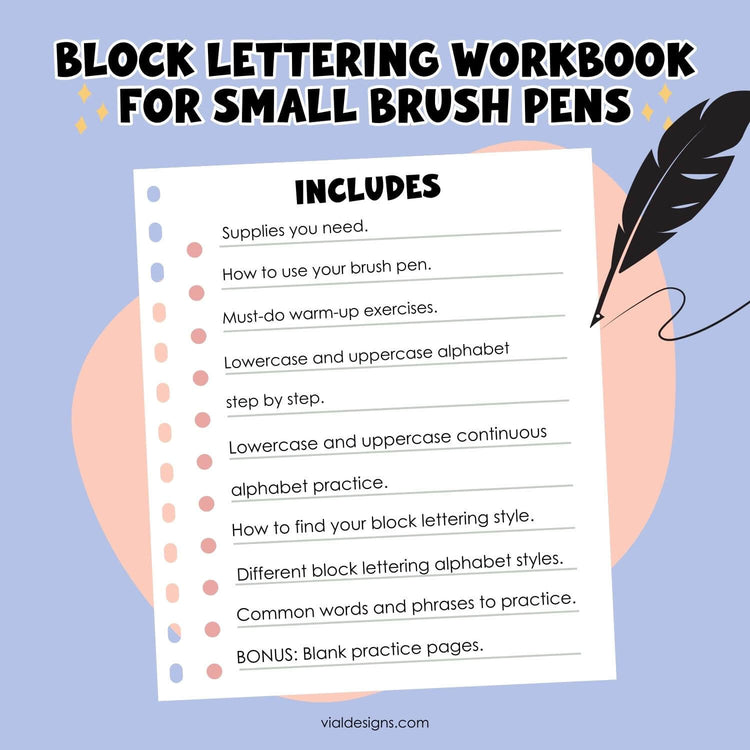 Learn how to create block lettering using small brush pens – Vial Designs