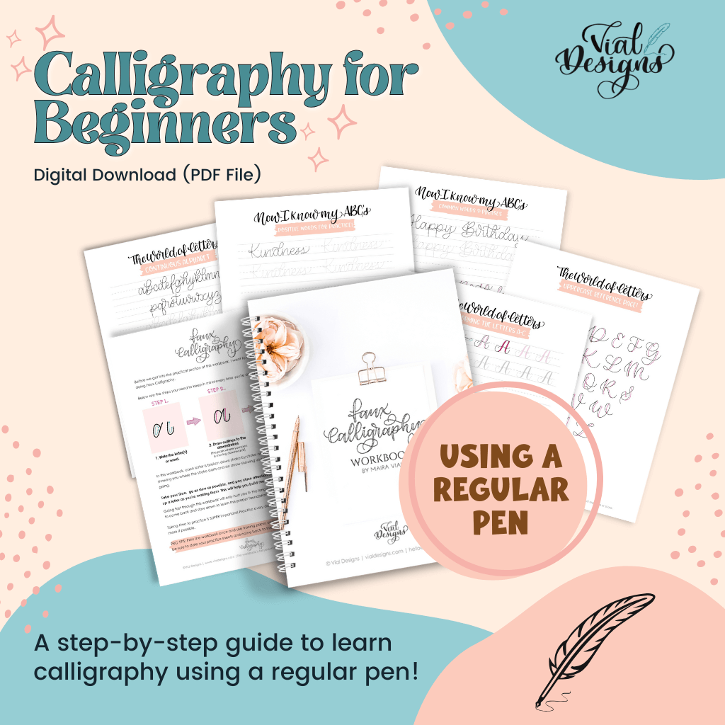 Learn how to make calligraphy using a regular pen – Vial Designs