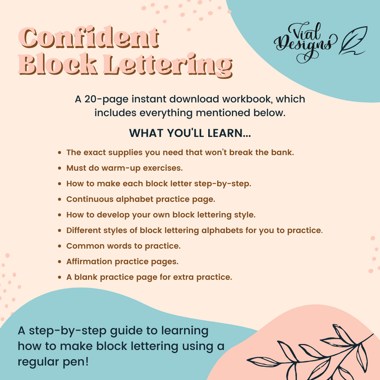 Learn how to create block lettering using a regular pen – Vial Designs
